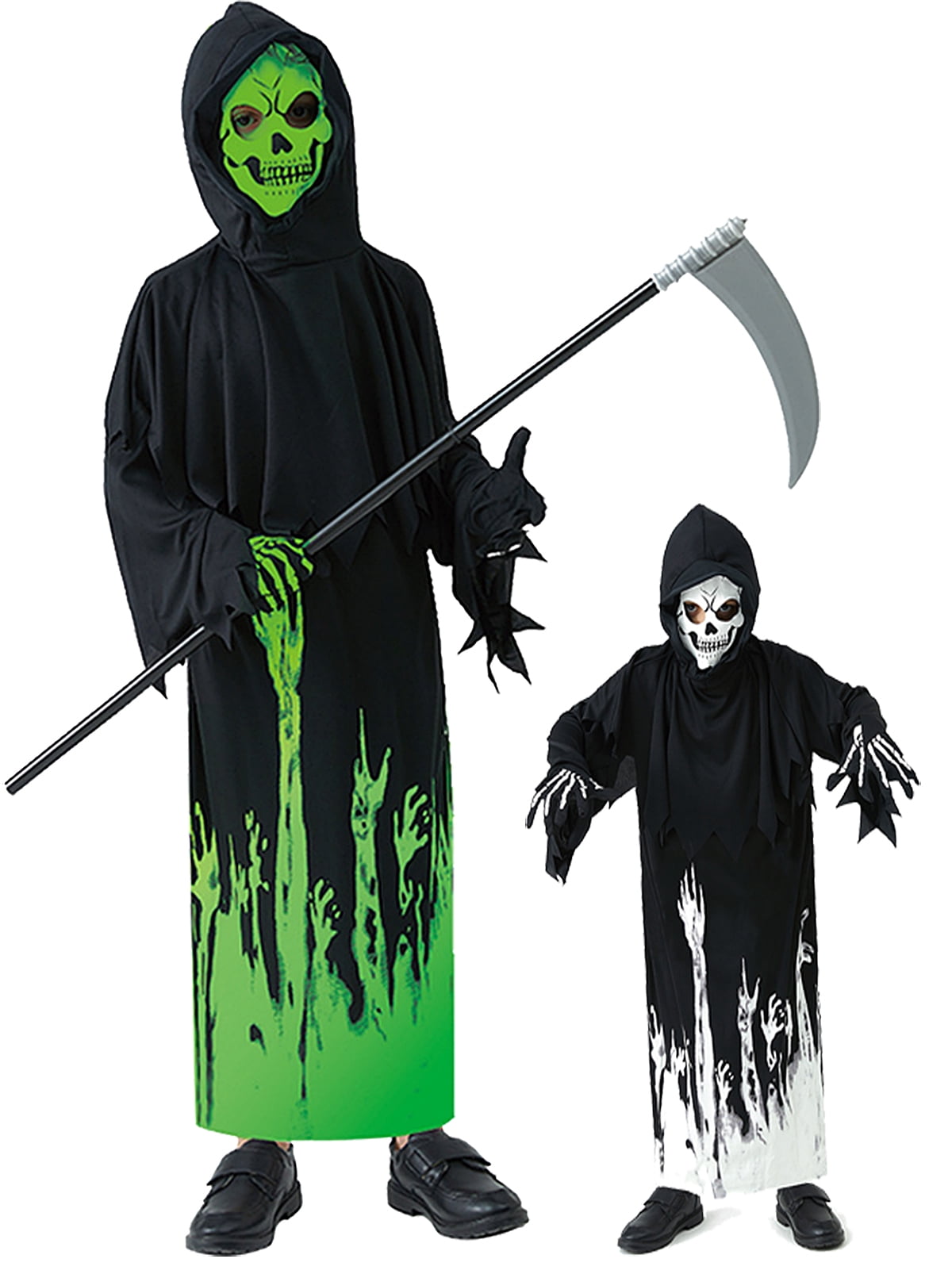 WIBACKER Halloween Glow In The Dark Grim Reaper Costume for Kids ...