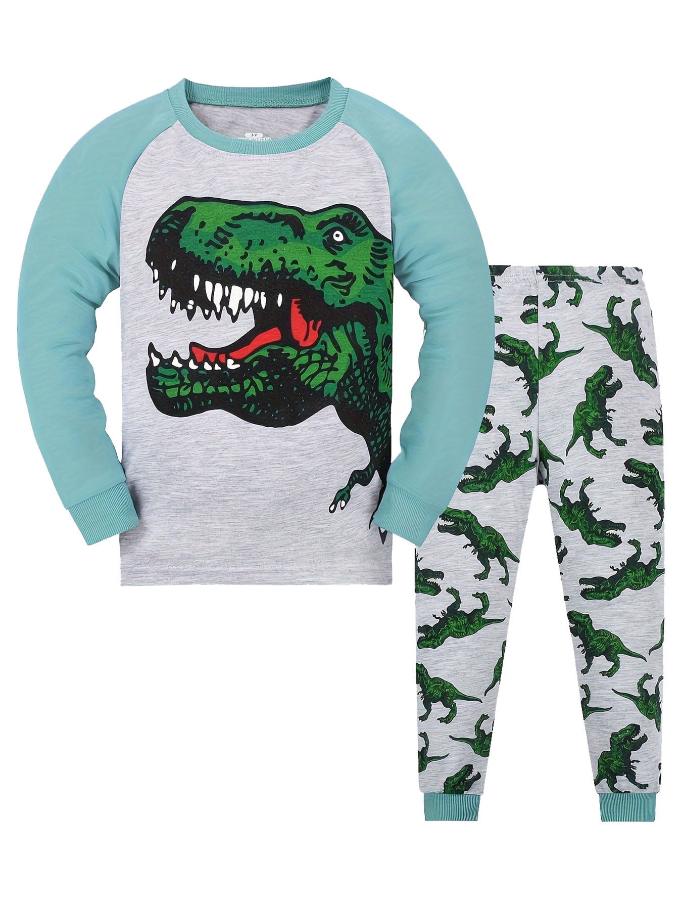 WIBACKER Kids & Toddler Boys Long Sleeve Top and Pants Sleepwear Cotton 2 Piece Pajama Set ...