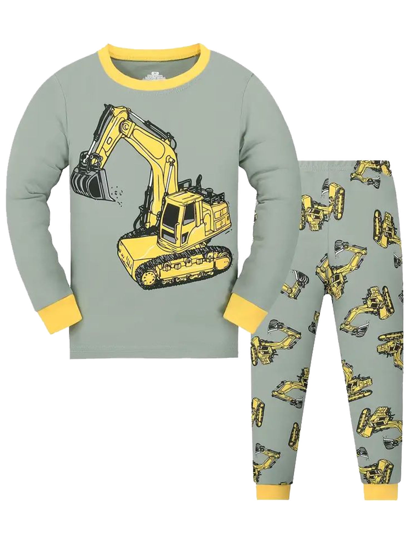 WIBACKER Kids & Toddler Boys Long Sleeve Top and Pants Sleepwear Cotton 2 Piece Pajama Set ...