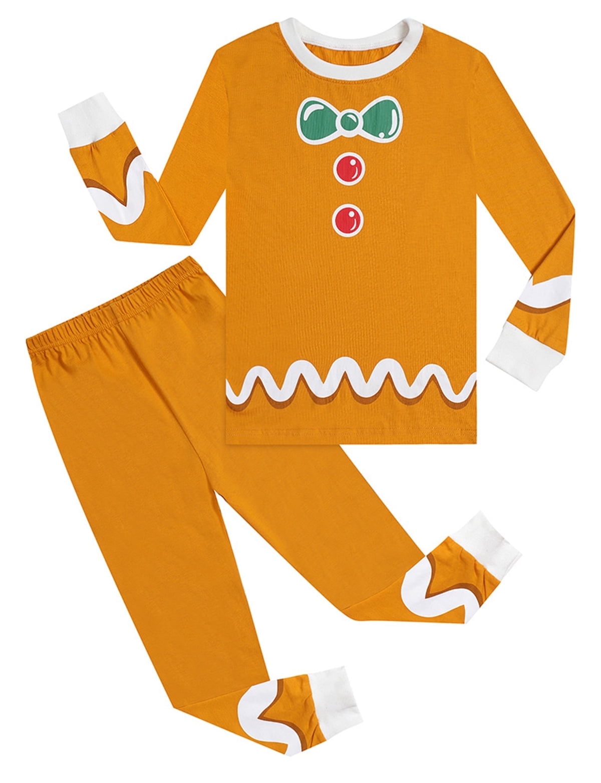 WIBACKER Little Boys Gingerbread Man Cotton Halloween Pajamas Set Long ...
