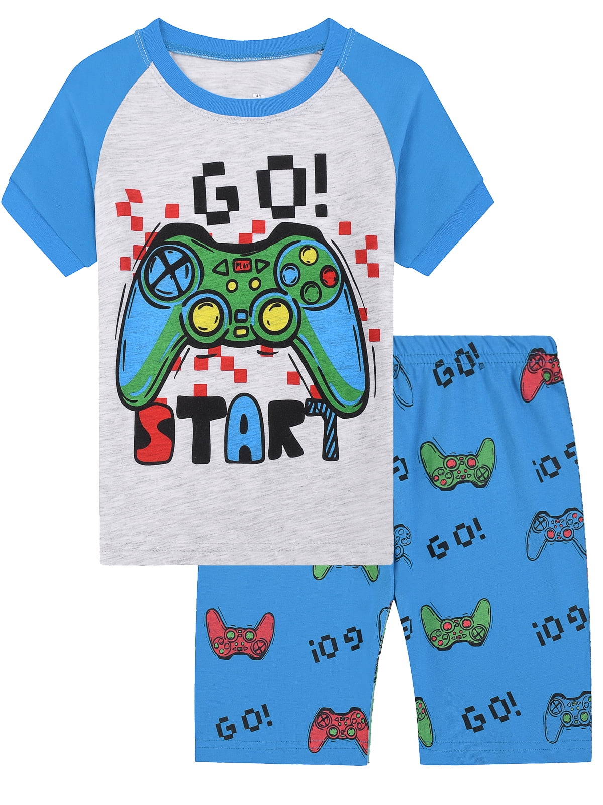 WIBACKER Little Boys Short Sleeve Top and Shorts Toddler Kid Cotton 2 ...