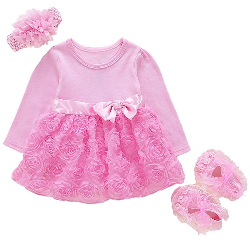 WIBACKER Newborn Baby Girls Flowers Dress Sets Infant Tutu Dresses ...