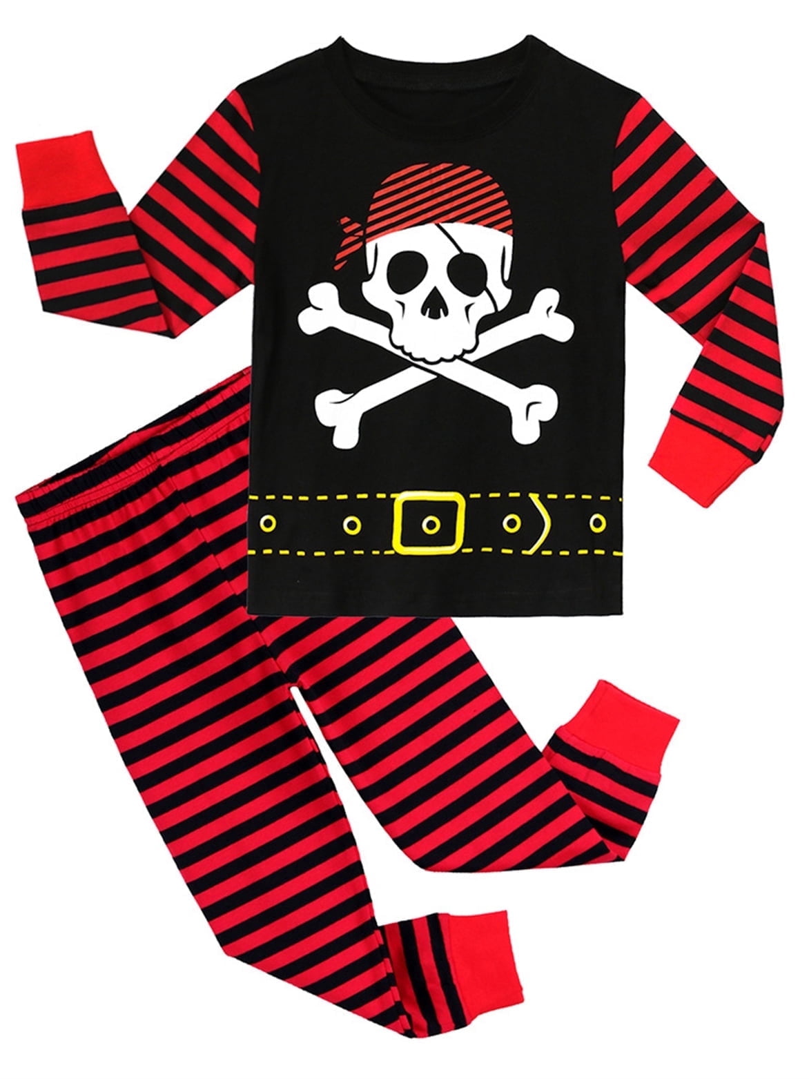 WIBACKER Toddler and Little Boys Girls Pirate Sleepwear Kids 100% ...