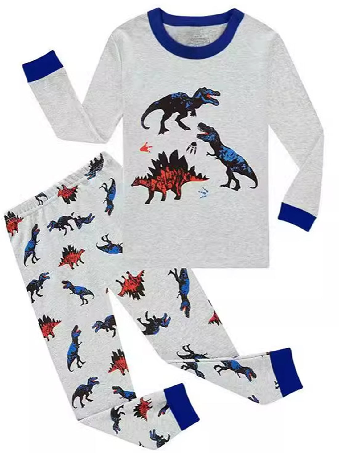 WIBACKER Toddlers Little Boys' 2-Piece Snug-Fit 100% Cotton Pajama Set Kids Dinosaur Sleepwear ...