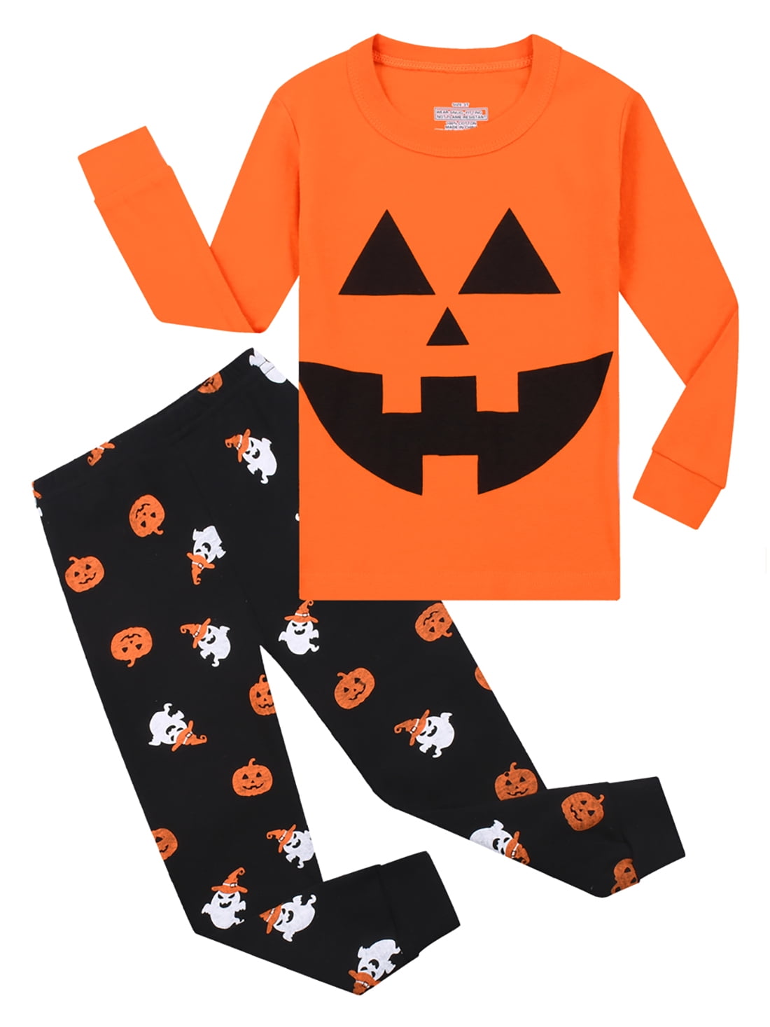 WIBACKER Unisex Toddler Kids Halloween Pumpkin Pajamas 100% Cotton ...