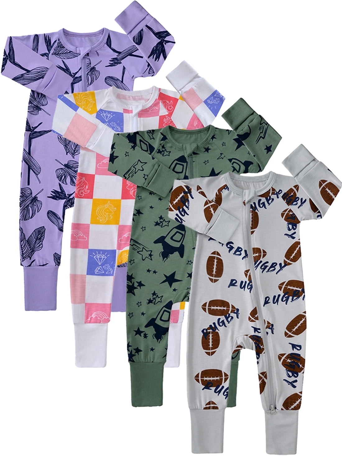WIBACKER Viscose from Bamboo Footless Pajamas for Newborn Baby Boys ...