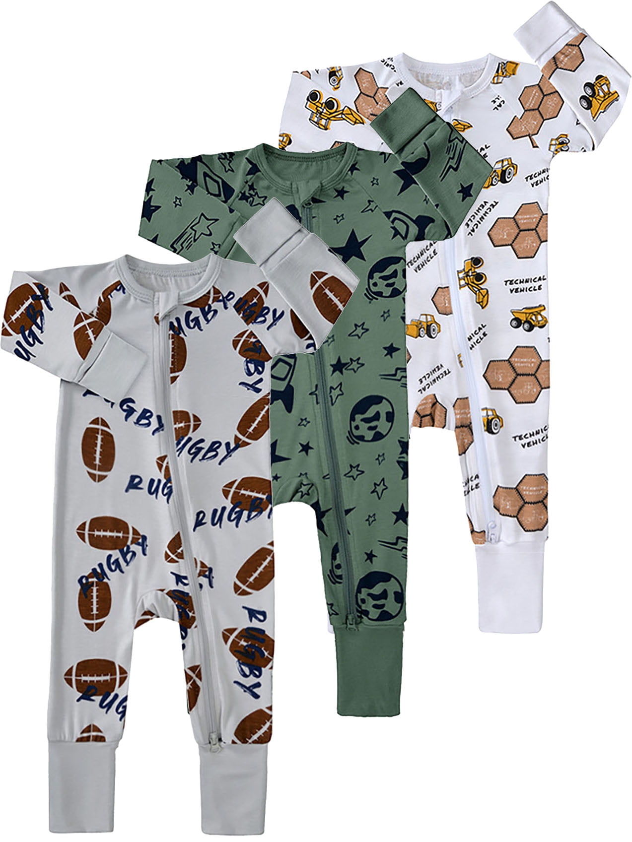 WIBACKER Viscose from Bamboo Footless Pajamas for Newborn Baby Boys ...