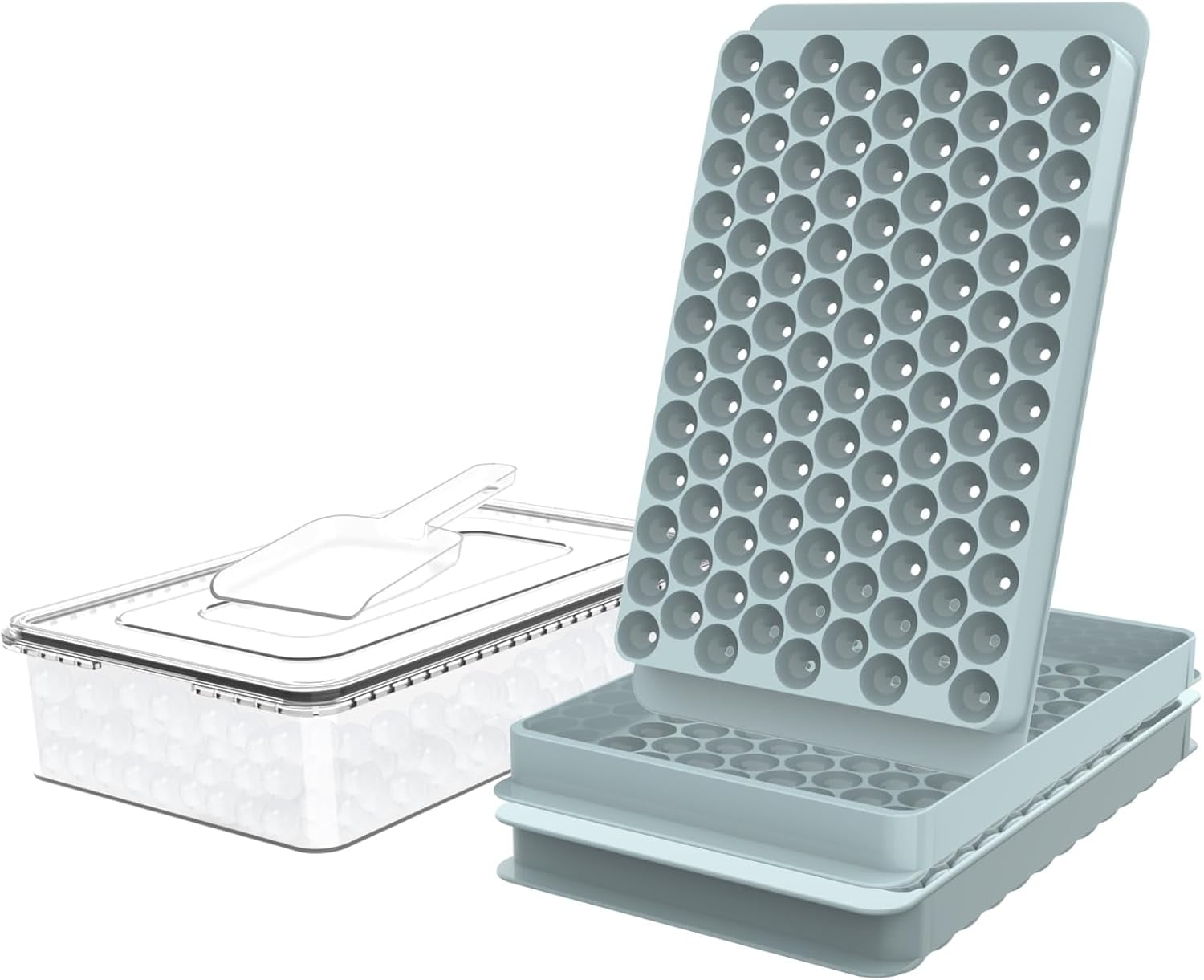 Mini Ice Tray, Small Round Pebble Ice Tray for Freezers with Lids ...