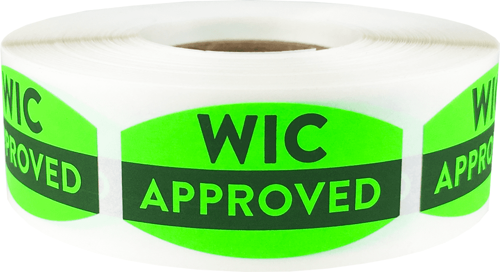 WIC Approved Grocery Store Food Labels .75 x 1.375 inch Oval Shape 500 ...