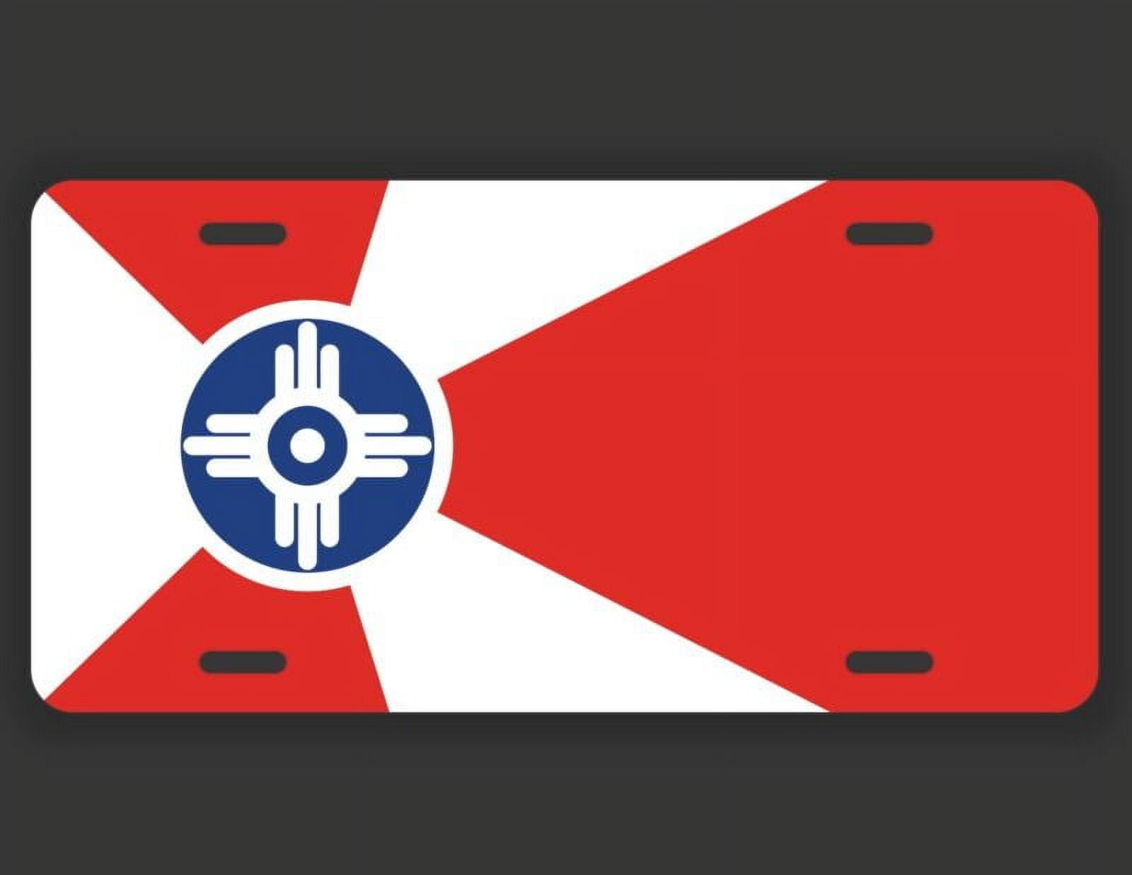 WICHITA CITY FLAG LICENSE PLATE TAG VANITY FRONT - Aluminum ( 12 inch x ...