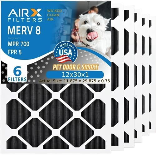 WICKED CLEAN AIR 12x30x1 Carbon Air Filter Odor Eliminator MERV 8 AC ...