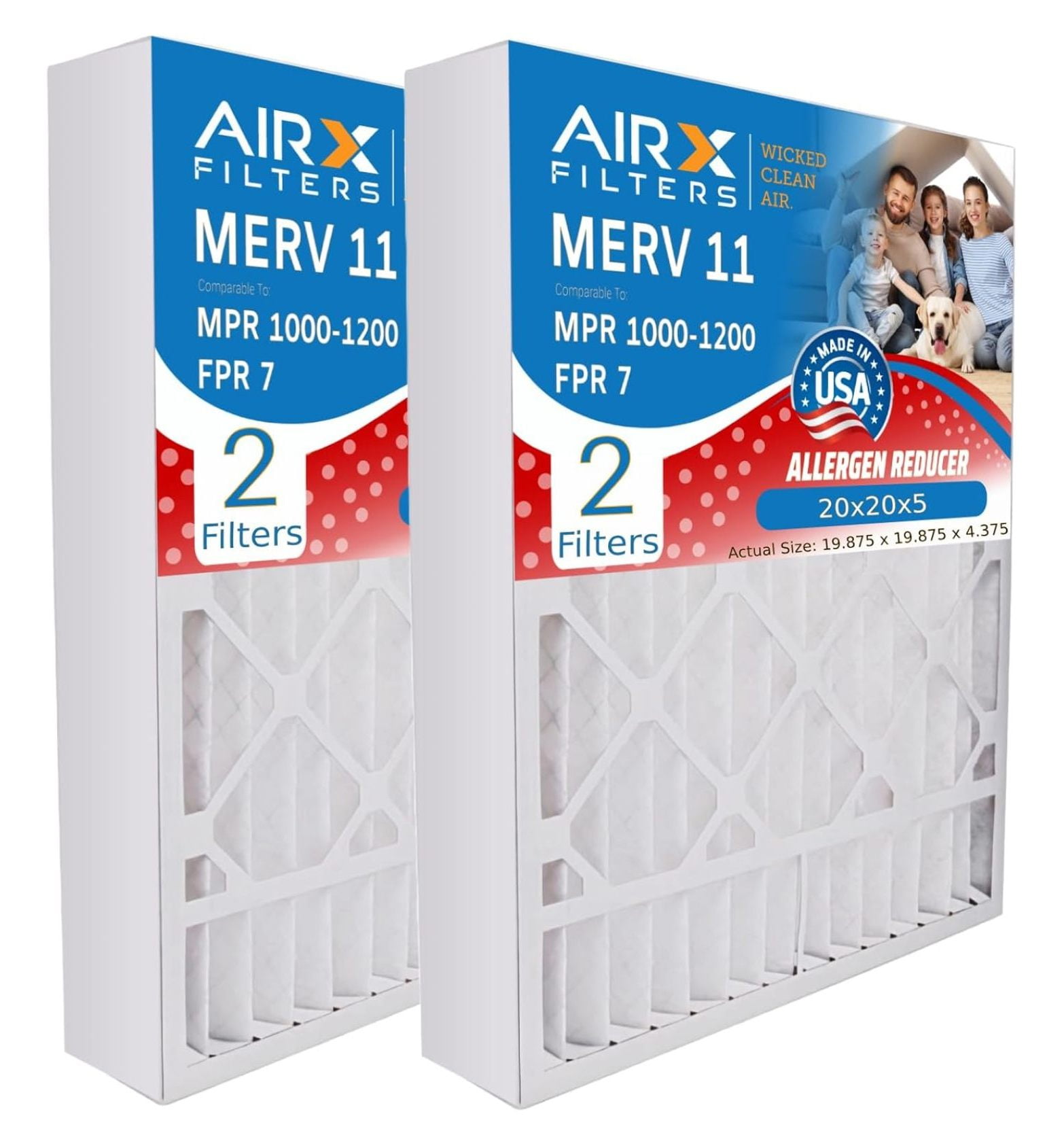 WICKED CLEAN AIR. 20x20x5 Air Filter MERV 11 Compatible with ReservePro ...