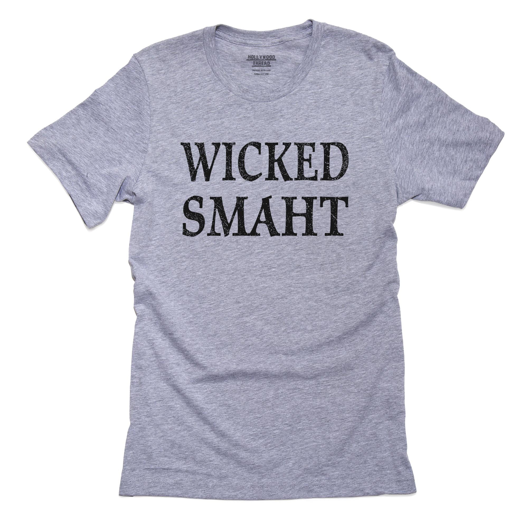 WICKED SMAHT - Wicked Smart New England Saying Men's Grey T-Shirt ...