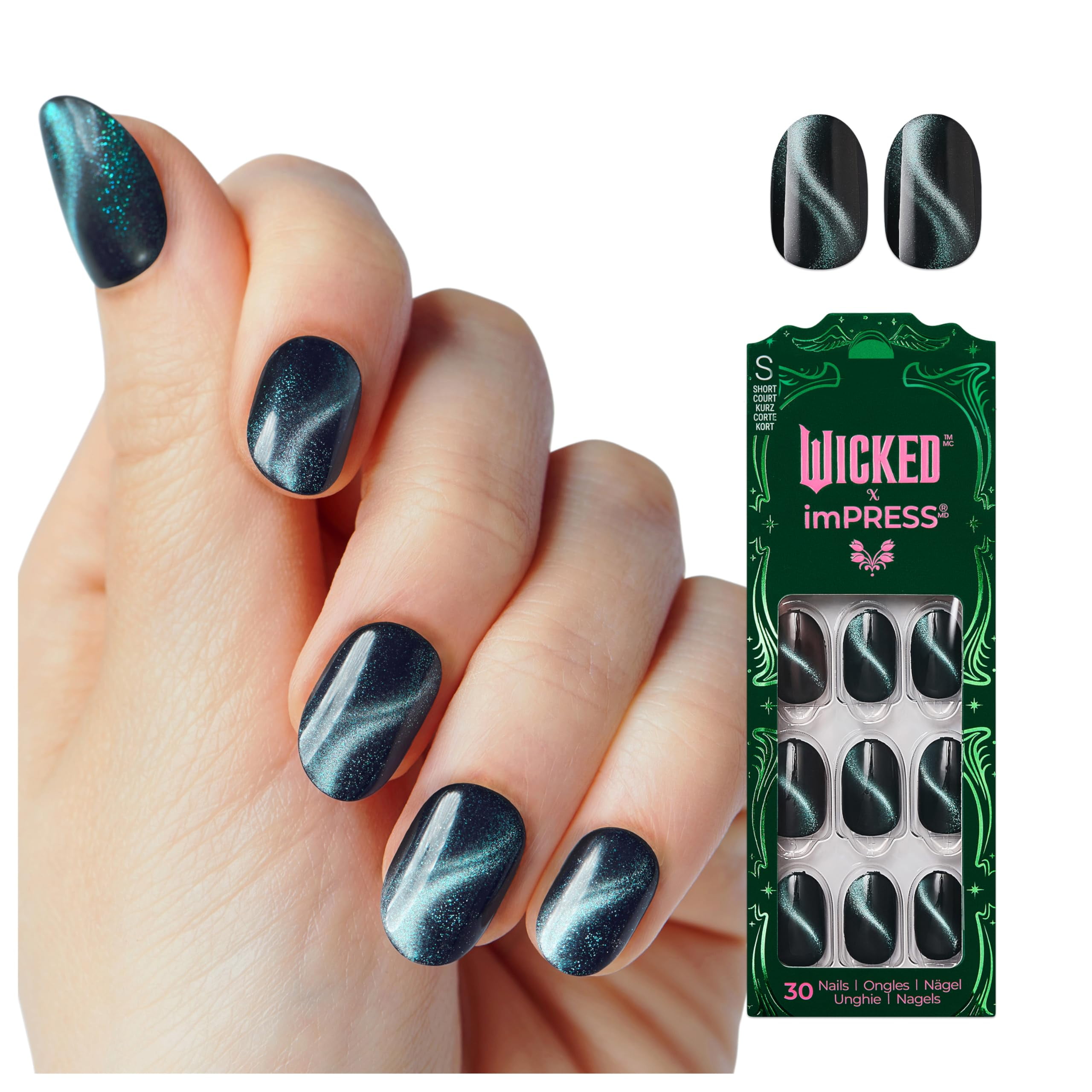 WICKED X imPRESS Design MMF7 Press On Nails , The EASIEST NO GLUE Mani ...