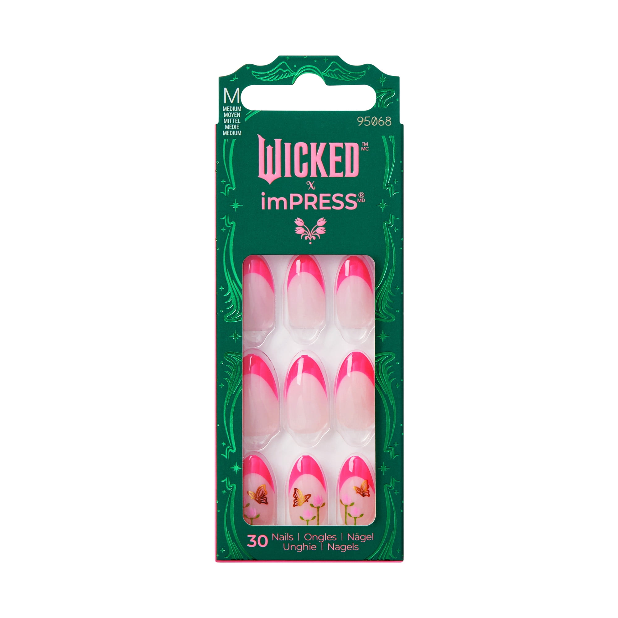 WICKED X Impress Press On Nails, ‘Unlikely Friendship’, Pink, Medium ...