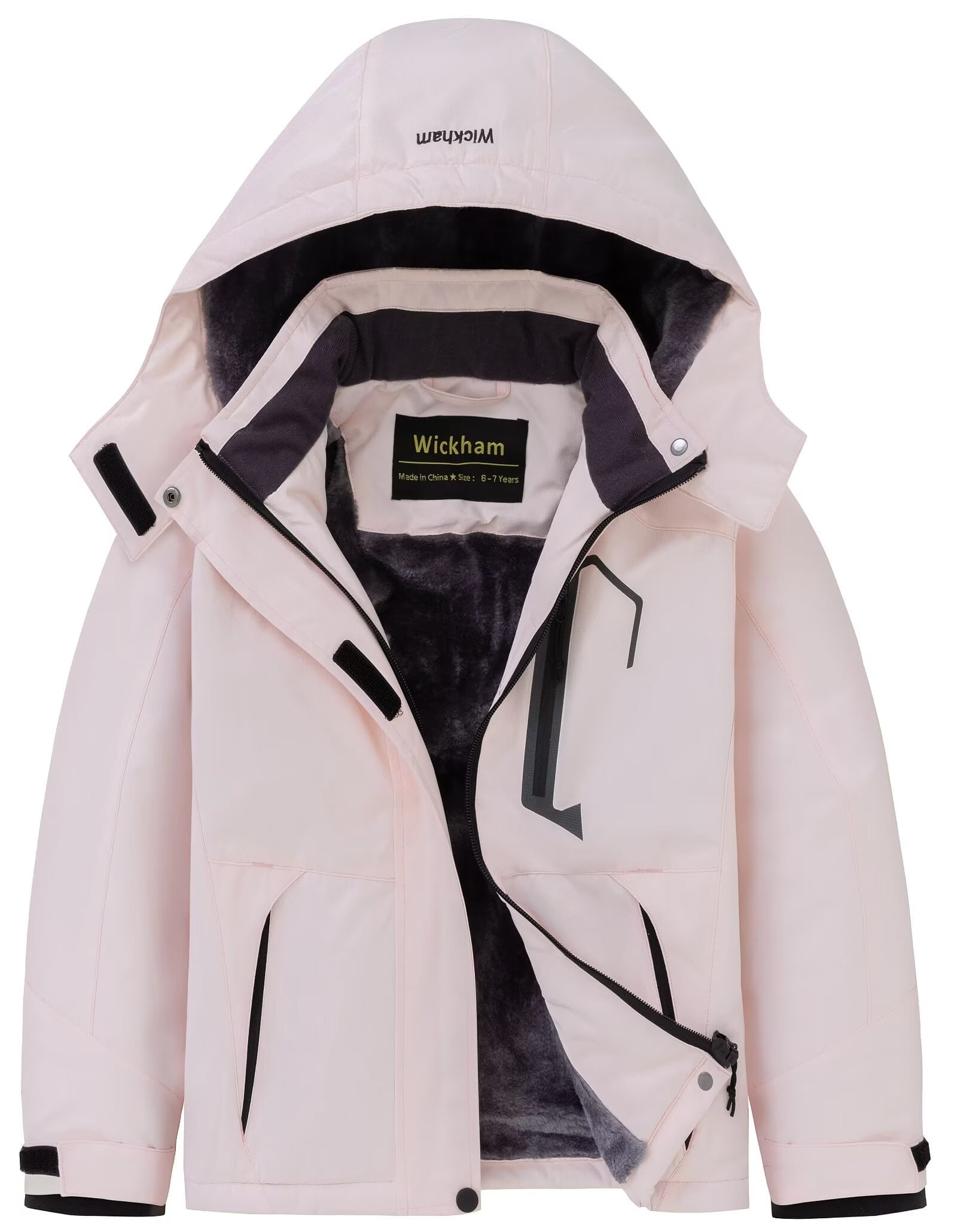 Kids Girls Winter Ski Jacket Fleece Lined Windproof Waterproof Jackets ...