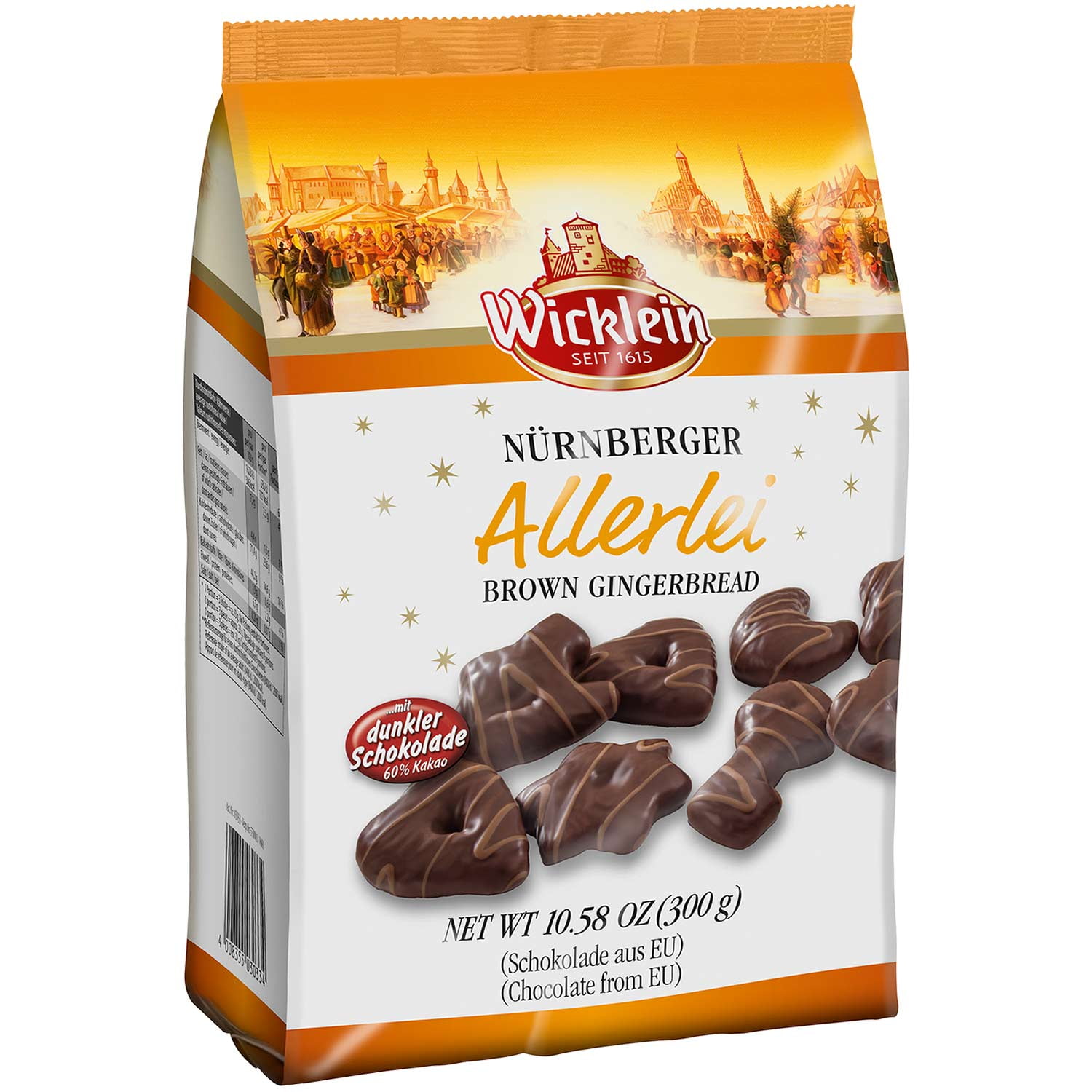 WICKLEIN Lebkuchen gingerbread in DARK chocolate 300g/10.58 oz ...