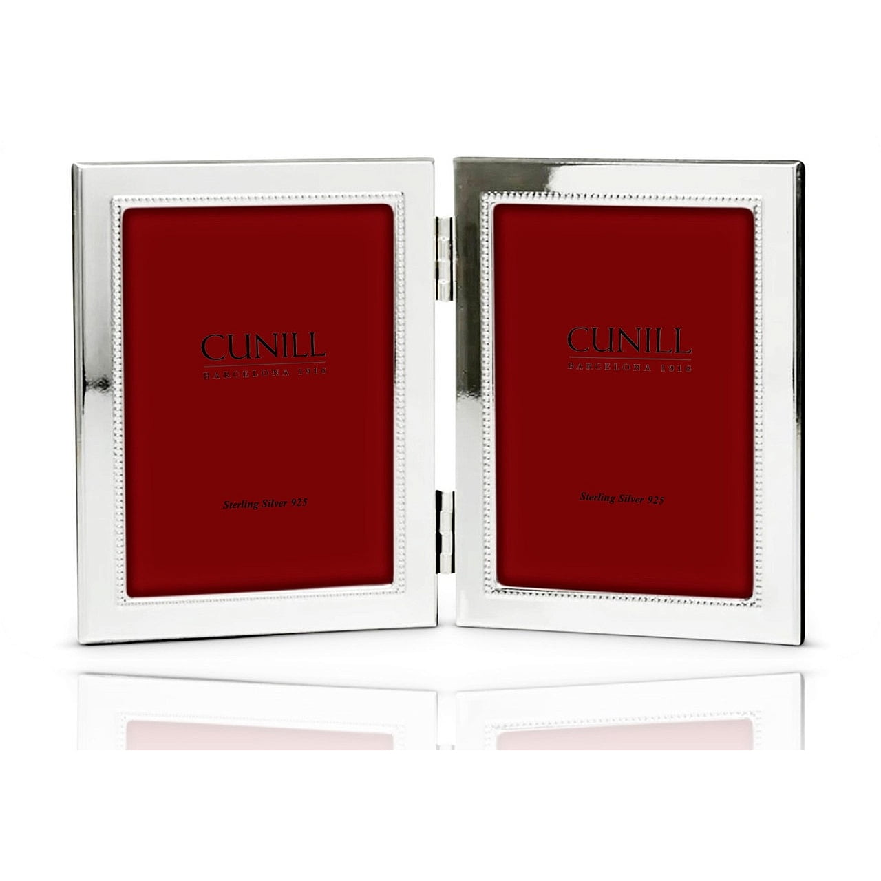 WIDE w Inner Caviar Bead Luxe Sterling Silver 5x7 DOUBLE frame by ...