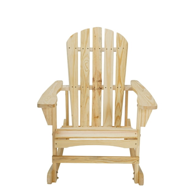Solid Wood Adirondack Rocking Chair for Outdoor, Porch, Balcony, Wooden ...