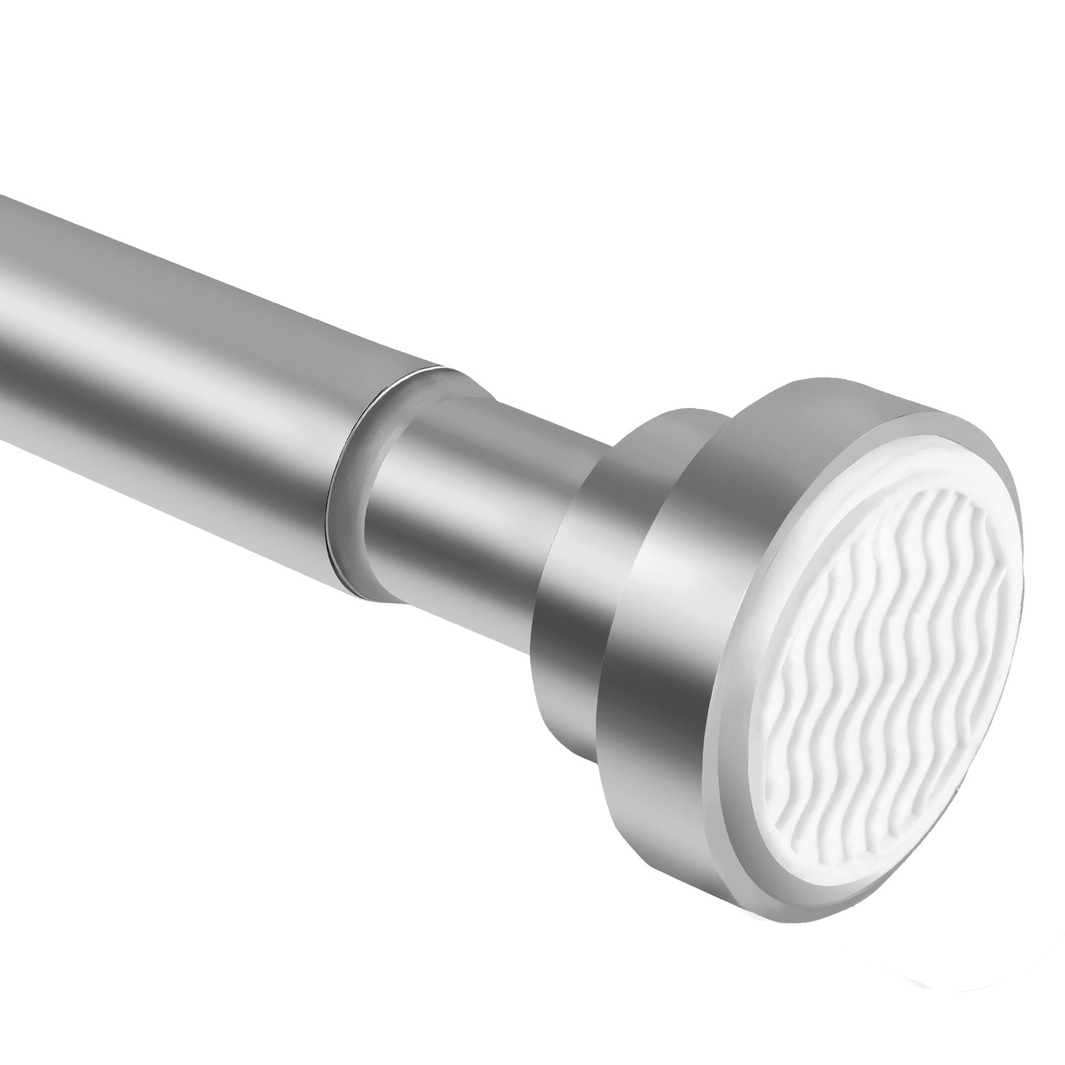 Widyana Swivel Shower Curtain Rod 44-74 inches Adjustable Silver Spring ...