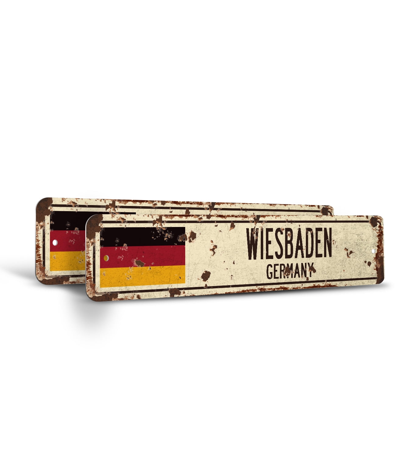 WIESBADEN GERMANY Vintage Style Rustic Street Sign – (2 Pack) German ...