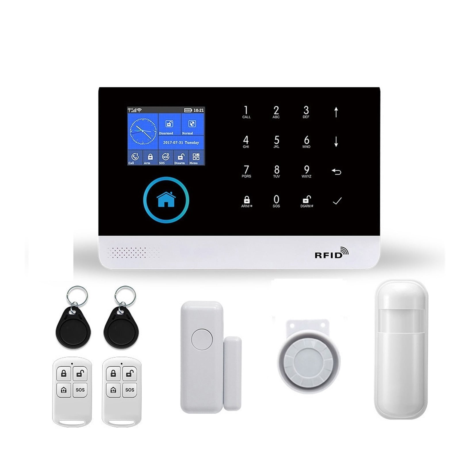 WIFI 4G Home Security Alarm System With Pet Motion Sensor Indoor Strobe ...
