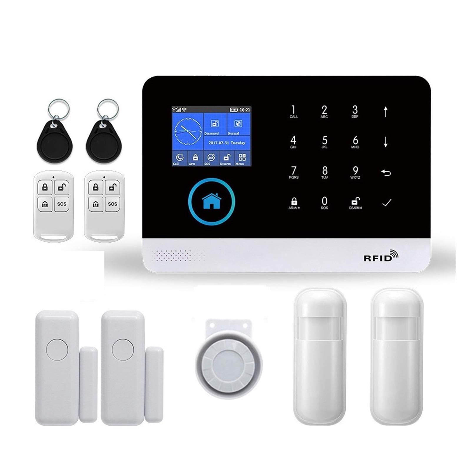 WIFI 4G Home Security Alarm System With Pet Motion Sensor Indoor Strobe ...
