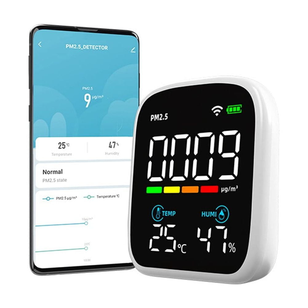 WIFI Air Quality Tester APP Control PM2.5 Analyzer Temperature ...