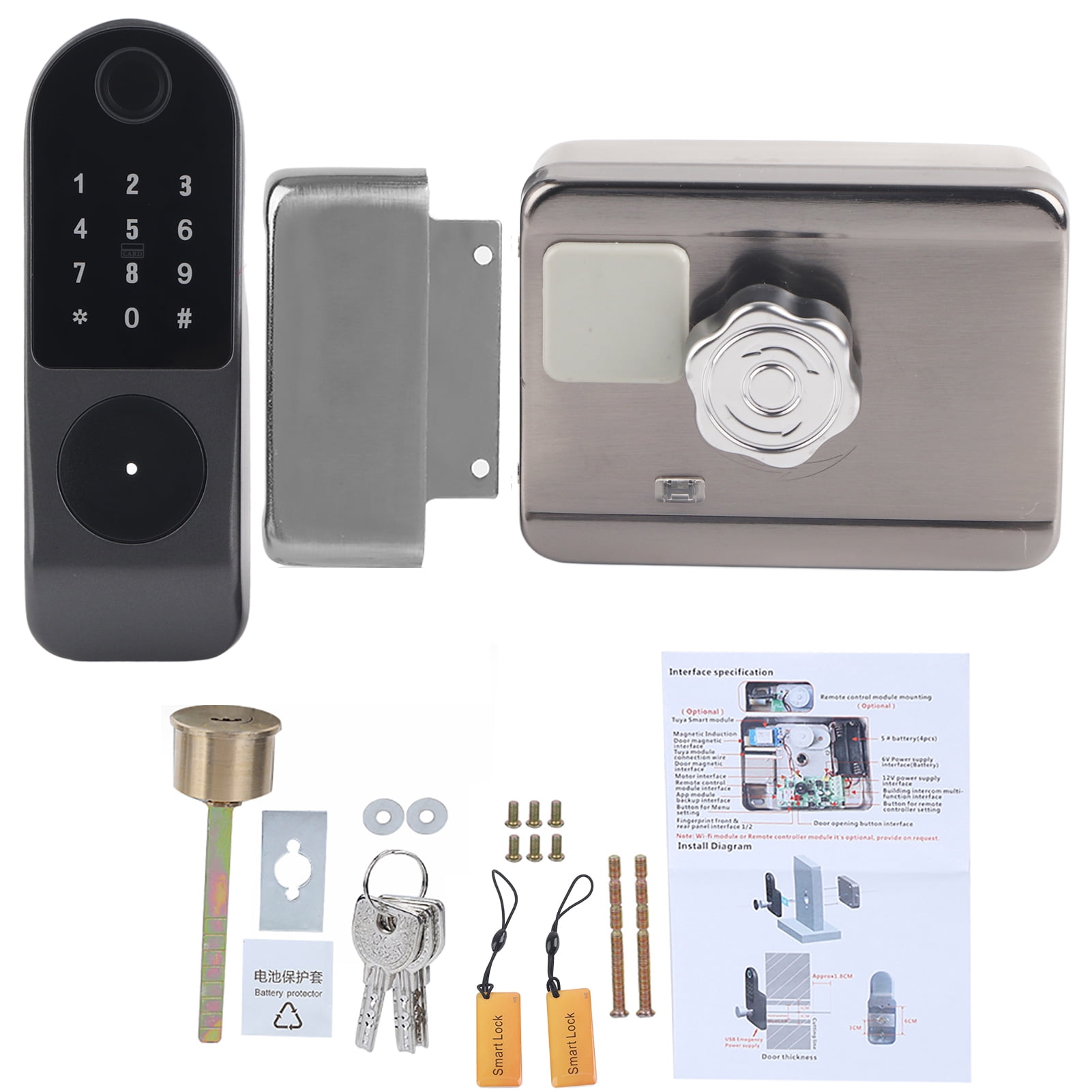 WIFI Fingerprint Door Lock, Digital Gate Access Control, IC Card ...