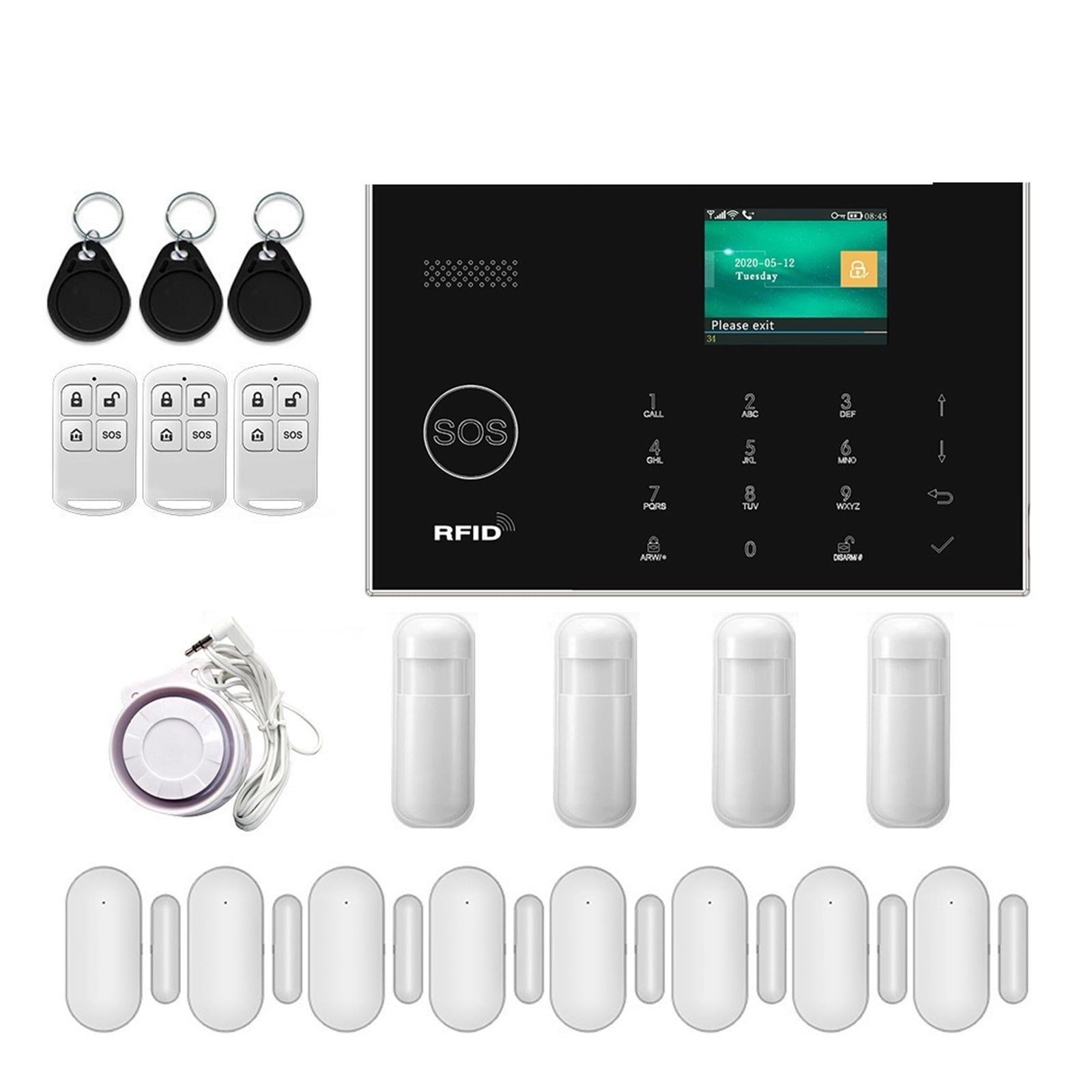 WIFI GSM Burglar Home Security Alarm System Wireless Burglar Alarm Kit ...