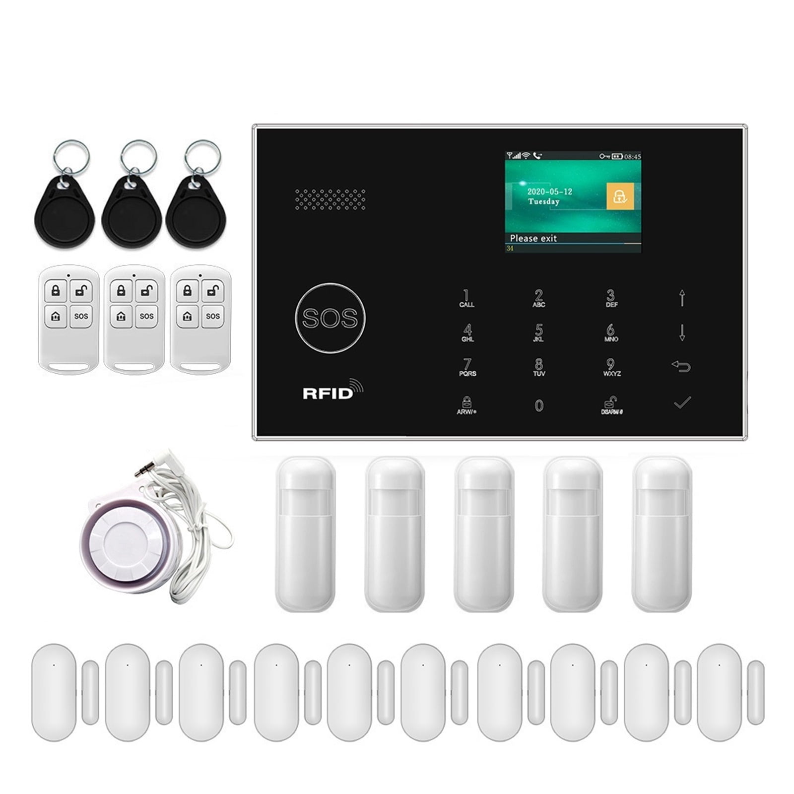 WIFI GSM Burglar Home Security Alarm System Wireless Burglar Alarm Kit ...