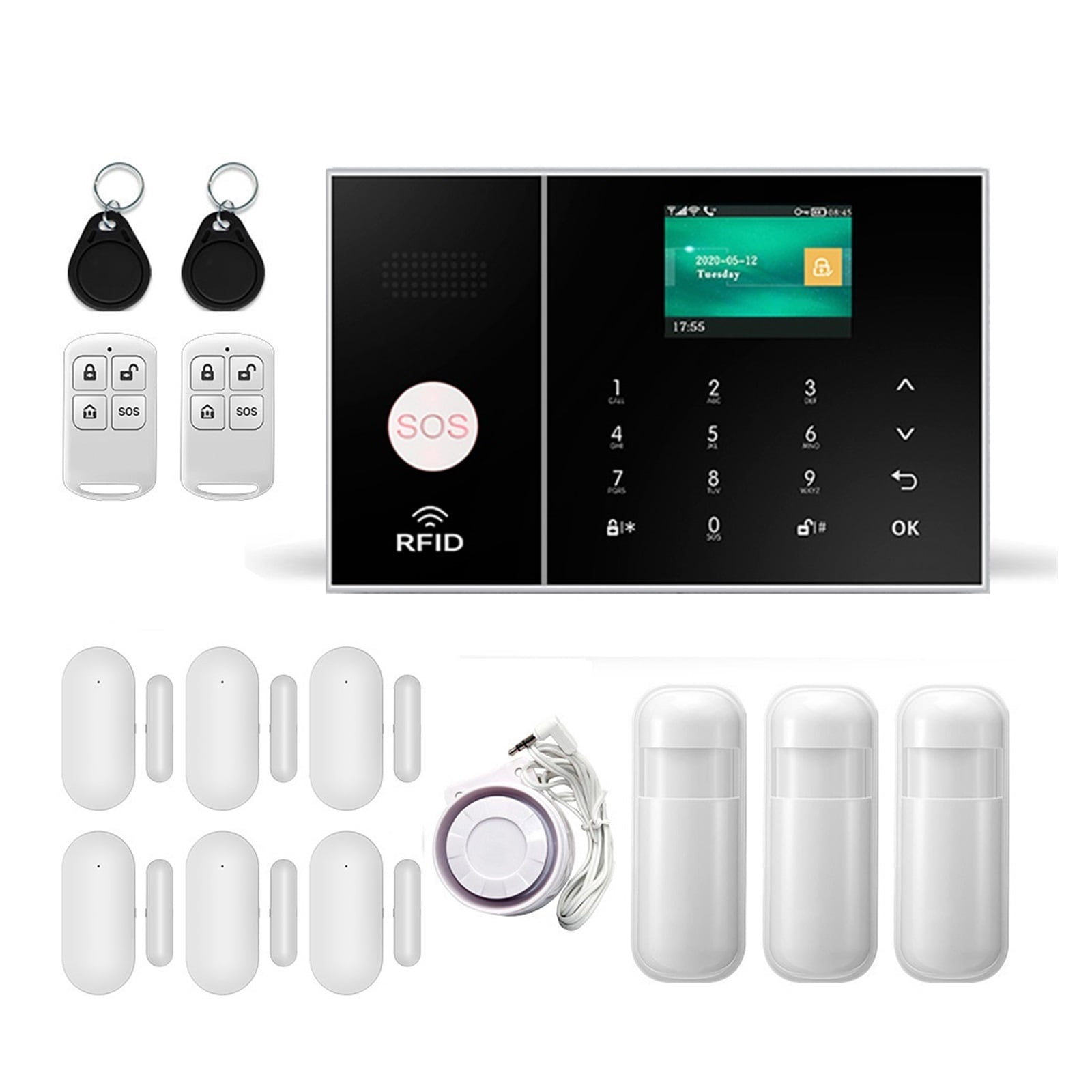 WIFI GSM Burglar Home Security Alarm System Wireless Burglar Alarm Kit ...