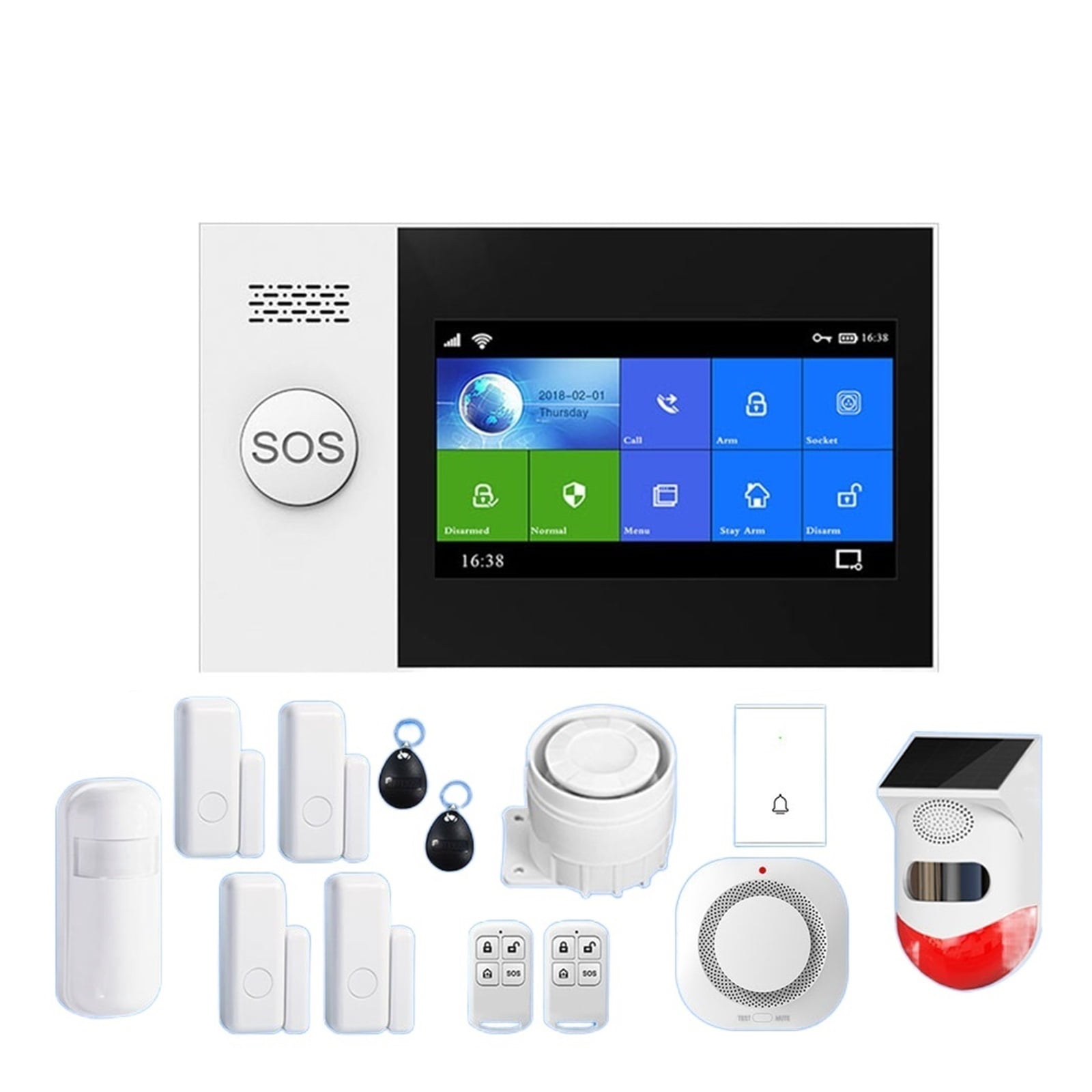 WIFI GSM PG107 Burglar Alarm System Set for Home Wireless PIR Motion ...