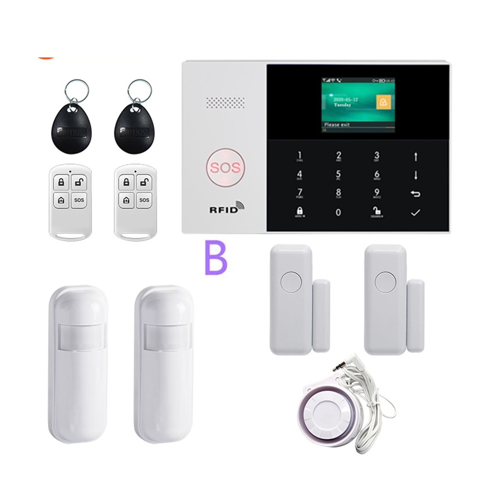 WIFI GSM Security Alarm System 433MHz APP Control LCD Touch With PIR ...