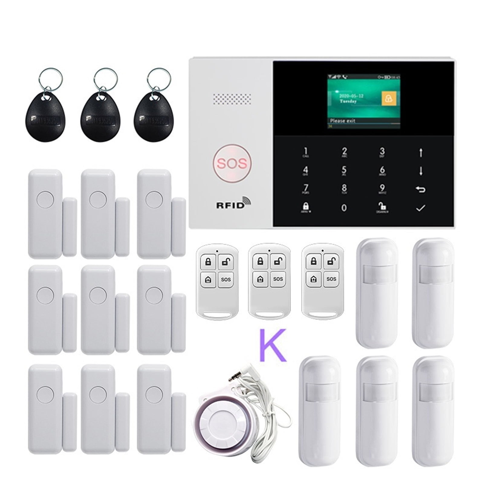WIFI GSM Security Alarm System 433MHz APP Control LCD Touch With PIR ...