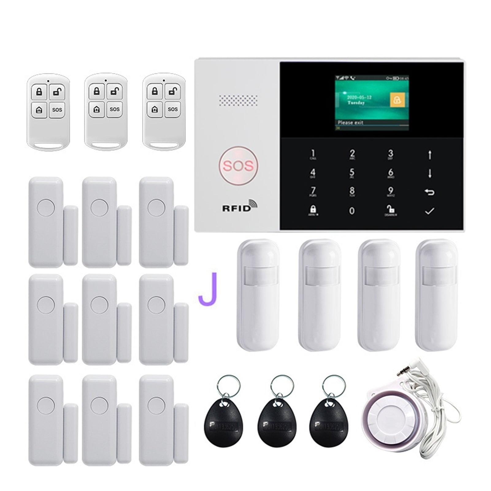 WIFI GSM Security Alarm System 433MHz APP Control LCD Touch With PIR ...