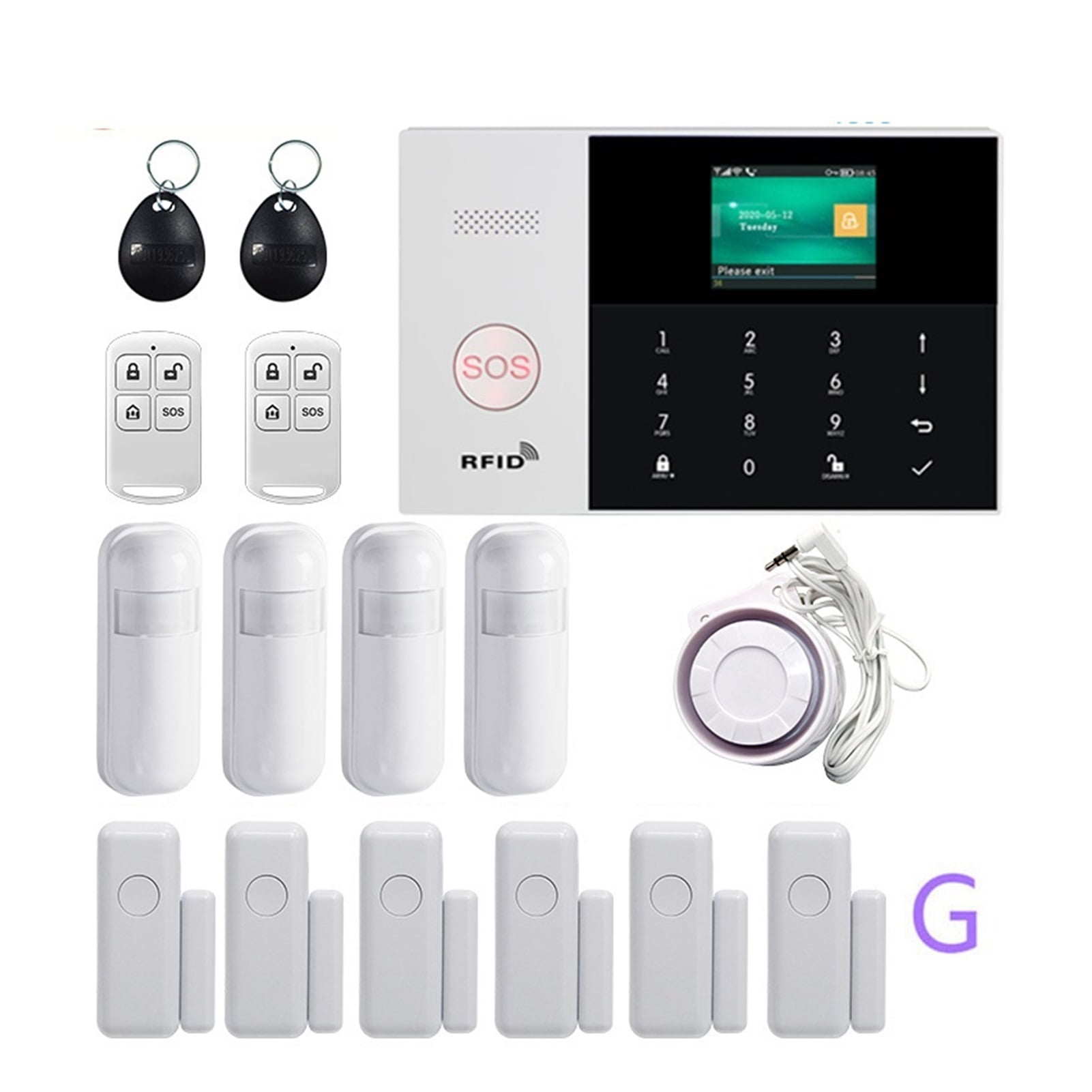WIFI GSM Security Alarm System 433MHz APP Control LCD Touch With PIR ...