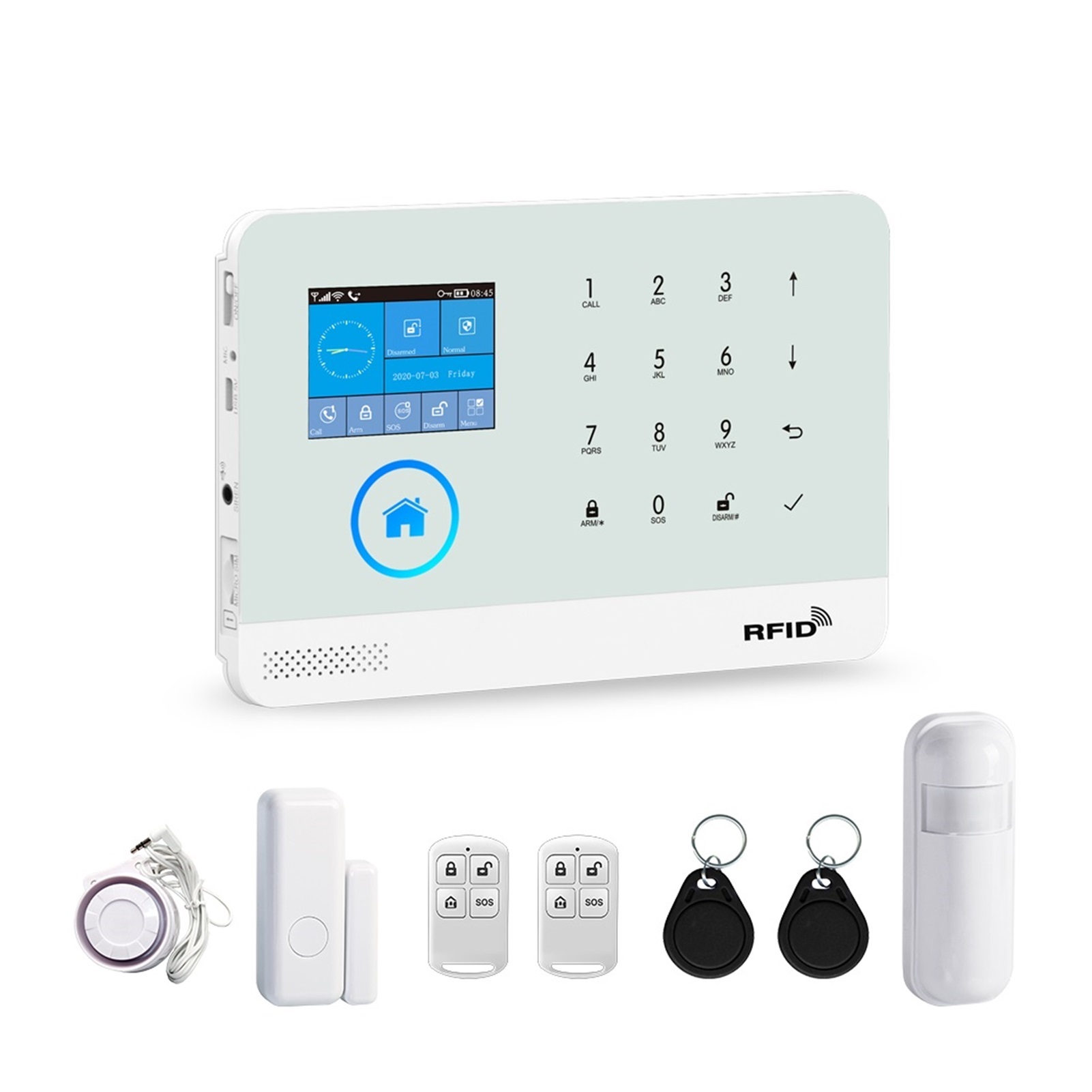 WIFI GSM White Alarm Safety System Smart Home App Control With IP ...