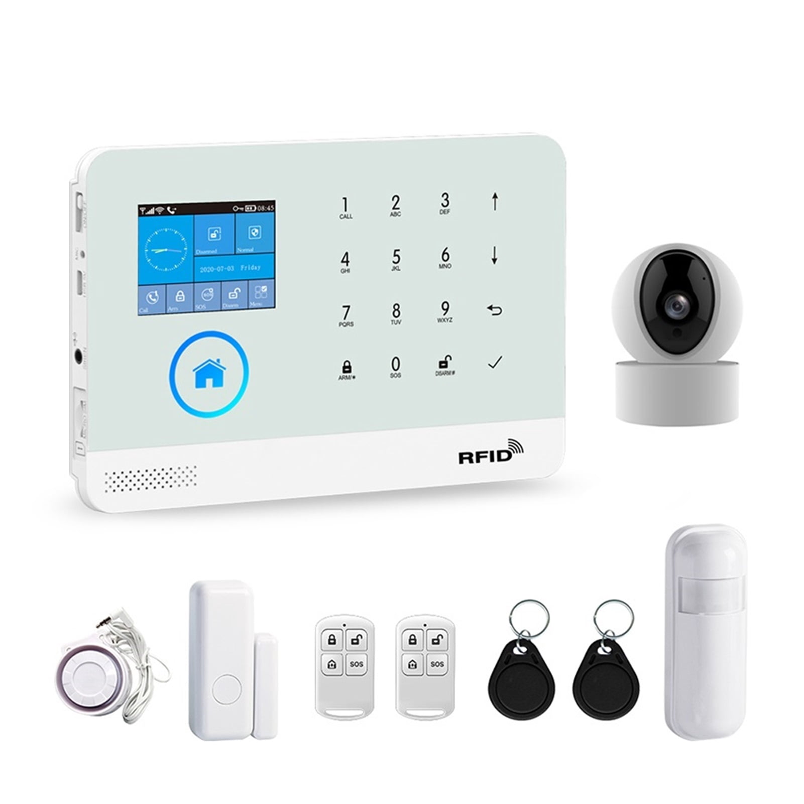 WIFI GSM White Alarm Safety System Smart Home App Control With IP ...