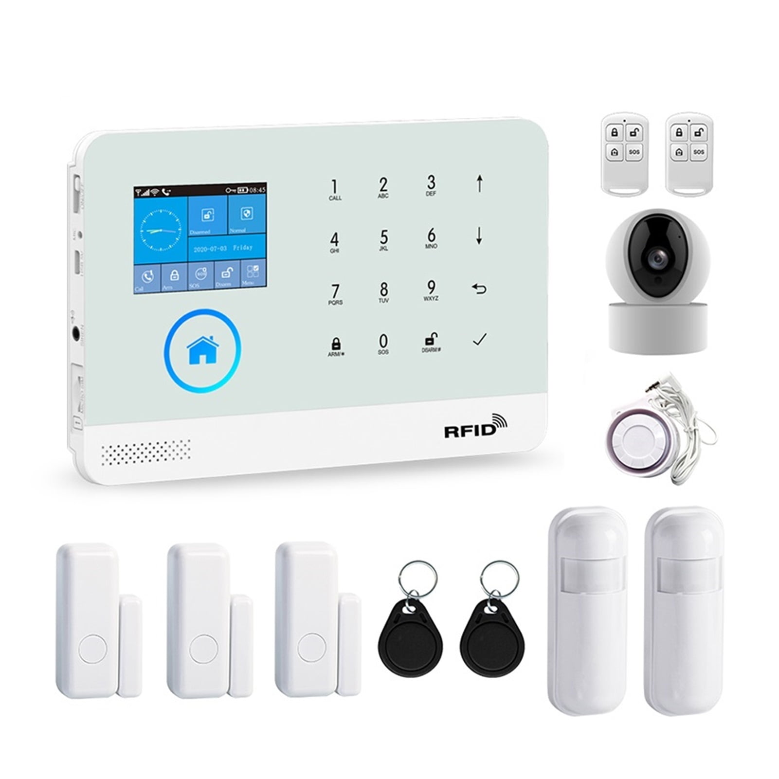 WIFI GSM White Alarm Safety System Smart Home App Control With IP ...