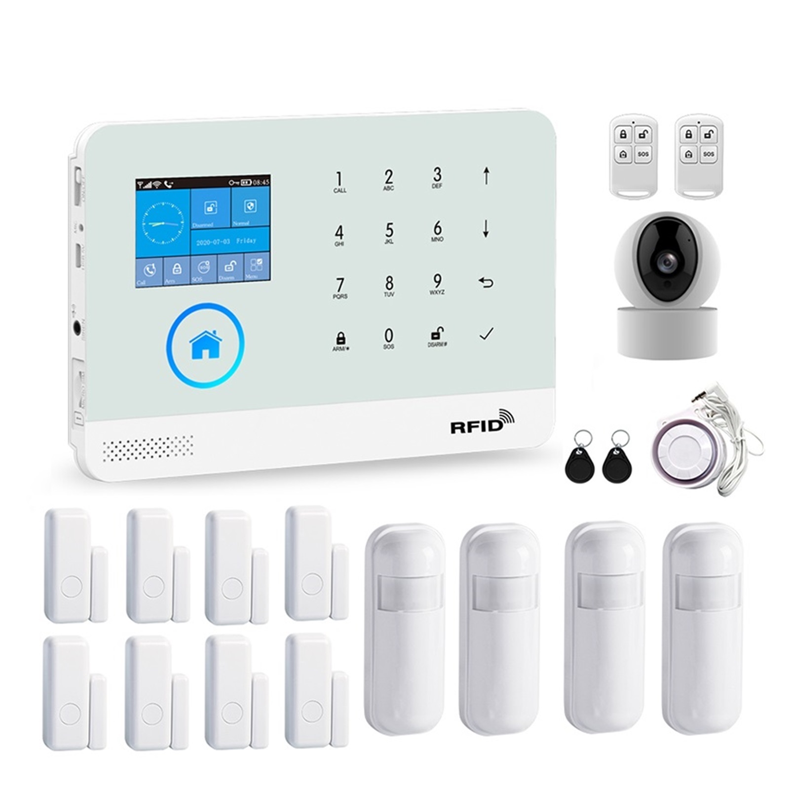 WIFI GSM White Alarm Safety System Smart Home App Control With IP ...