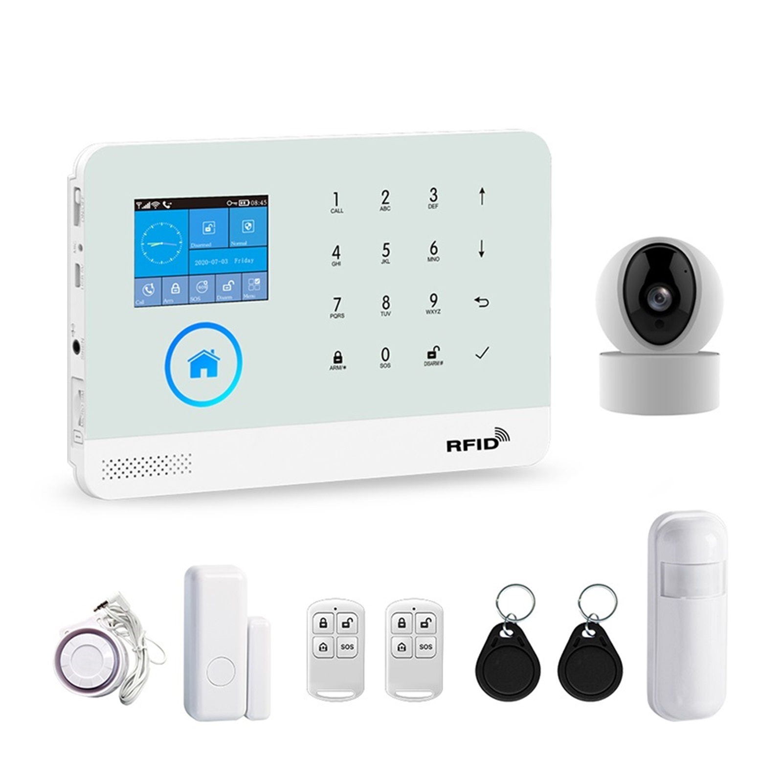 WIFI GSM White Alarm Safety System Smart Home App Control With IP ...