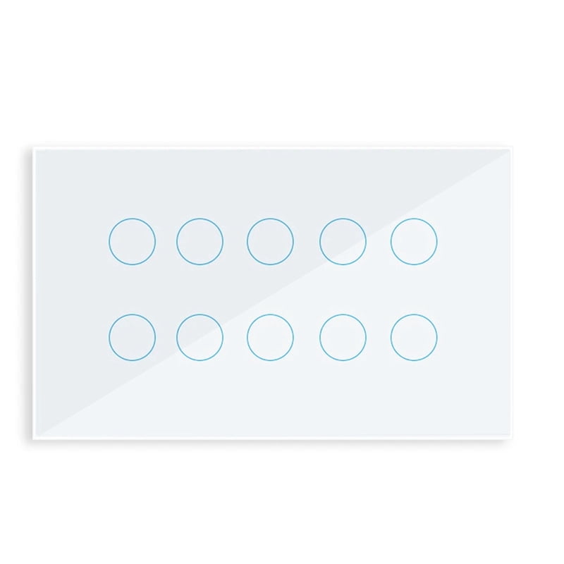 WIFI Smart Touch Light Wall Switch Interruptor Glass Panel 10 Gang Tuya ...