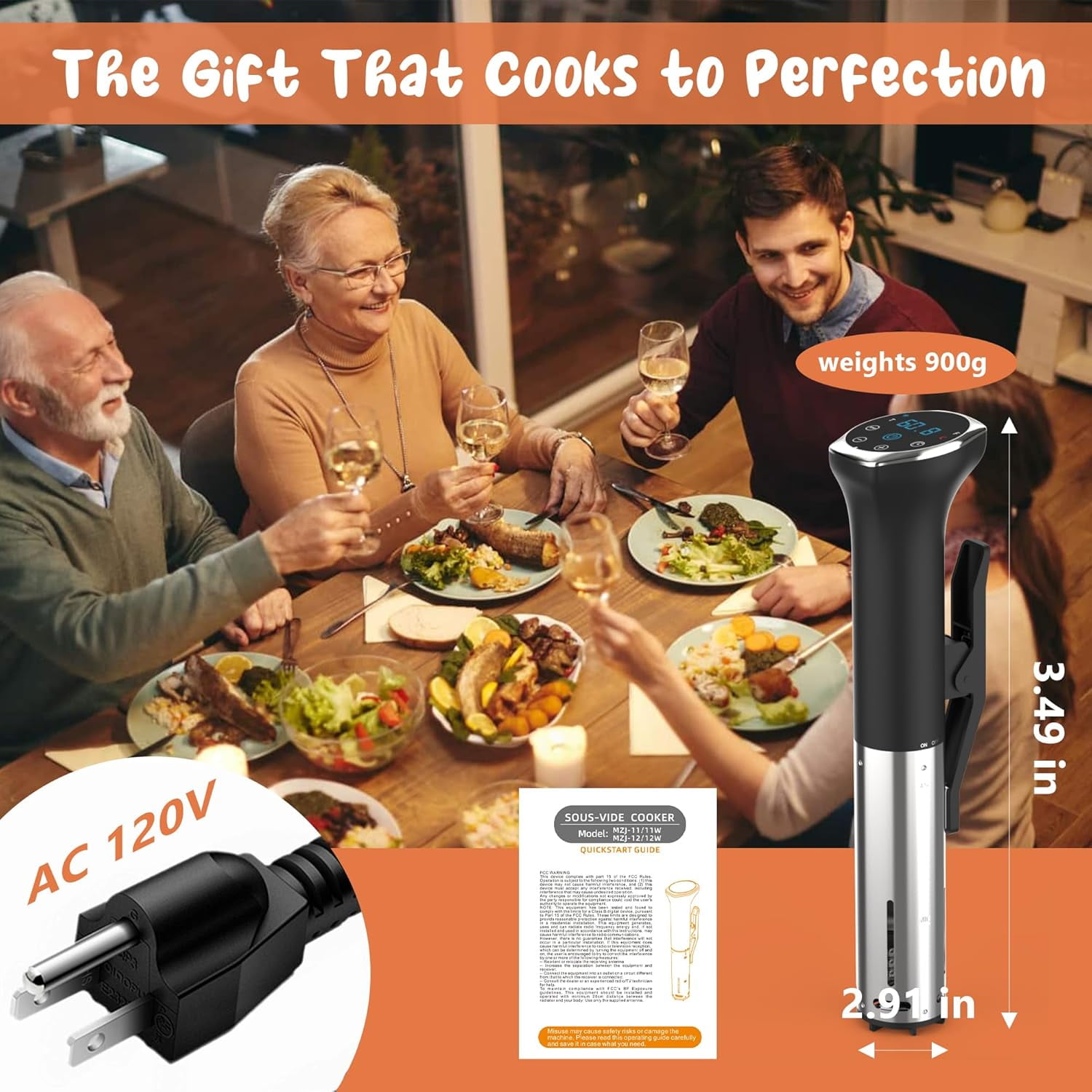 WIFI Sous Vide, Sous Vide Machine 1100W, Sous Vide Cooker IPX7 ...