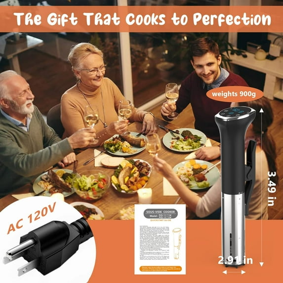 WIFI Sous Vide, Sous Vide Machine 1100W, Sous Vide Cooker IPX7 ...