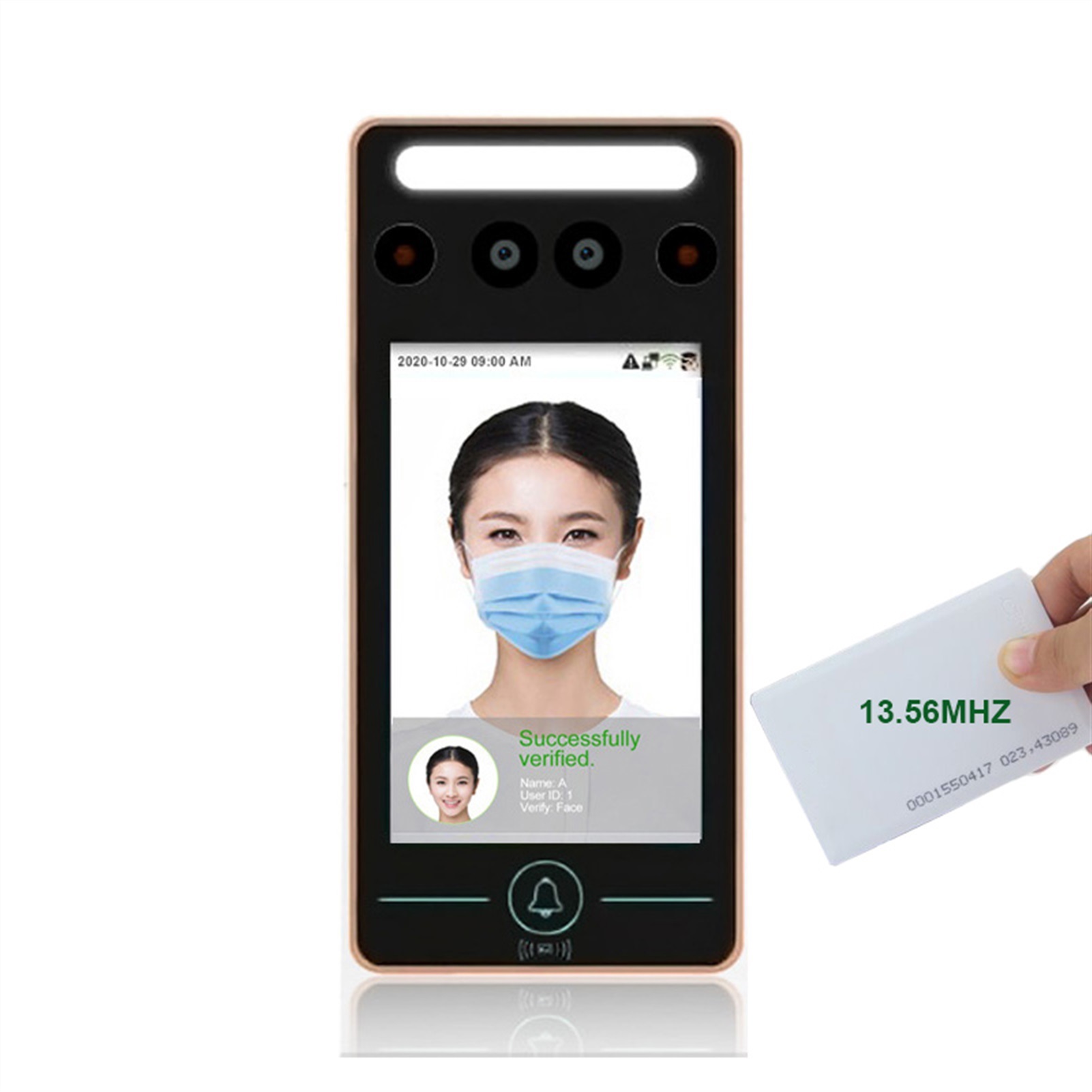 WIFI TCP/IP SpeedFace Visible Light Dynamic Face Facial Recognition Palm RFID Employee Time ...