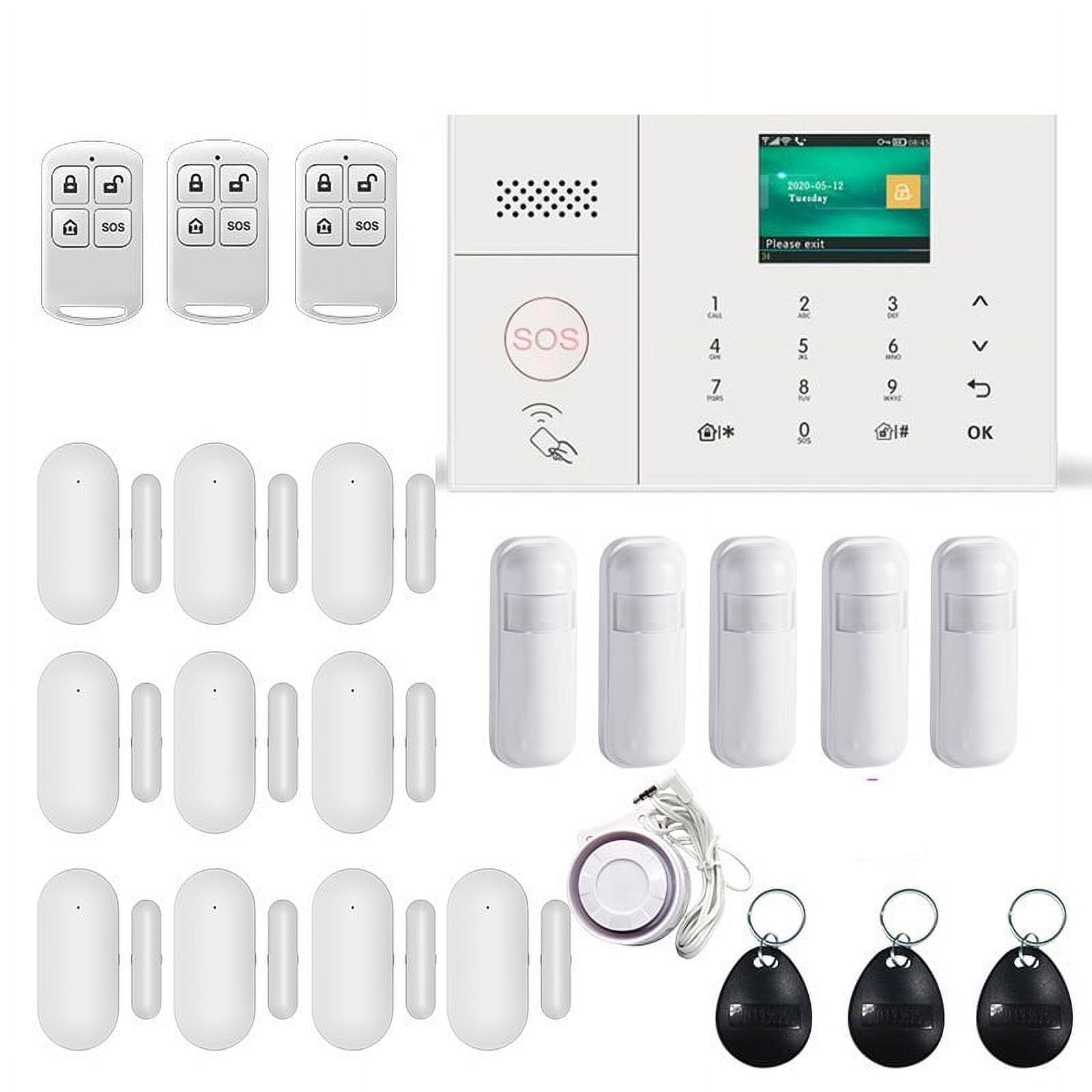 WIFI Wireless 4G Burglar Home Security Alarm System With Motion Sensor ...