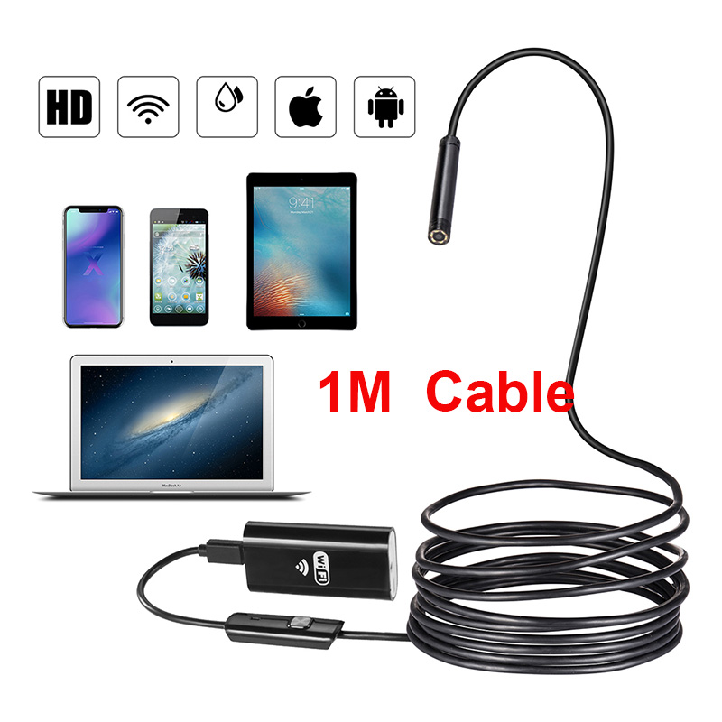 WIFI endoscope camera 8mm 1/2/5M USB mini waterproof soft cable inspection camera endoscope ...