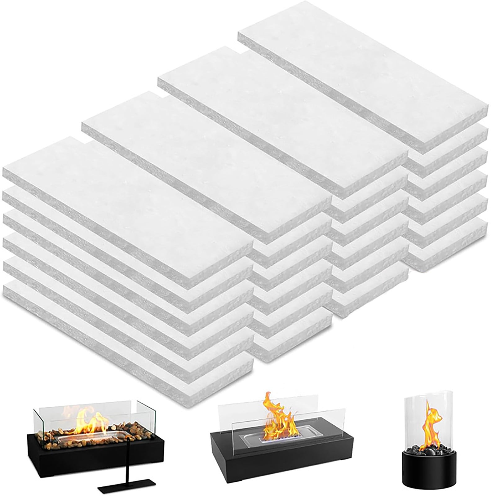 WIFKLSIIPG 24 Pieces Tabletop Fire Ceramic Wool Wicks for Extended ...