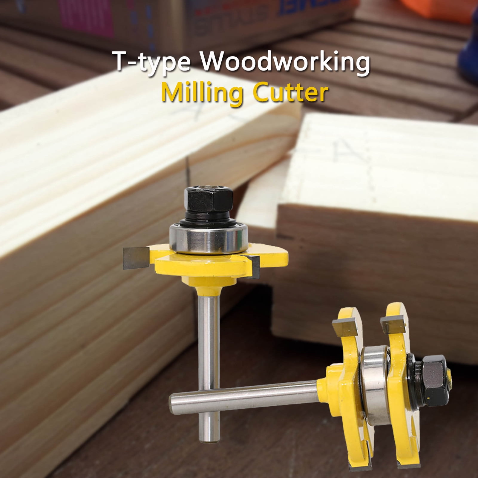 WIFKLSIIPG 3 Teeth T-type Tenon Cutter Bit Tongue & Groove Router Bit ...